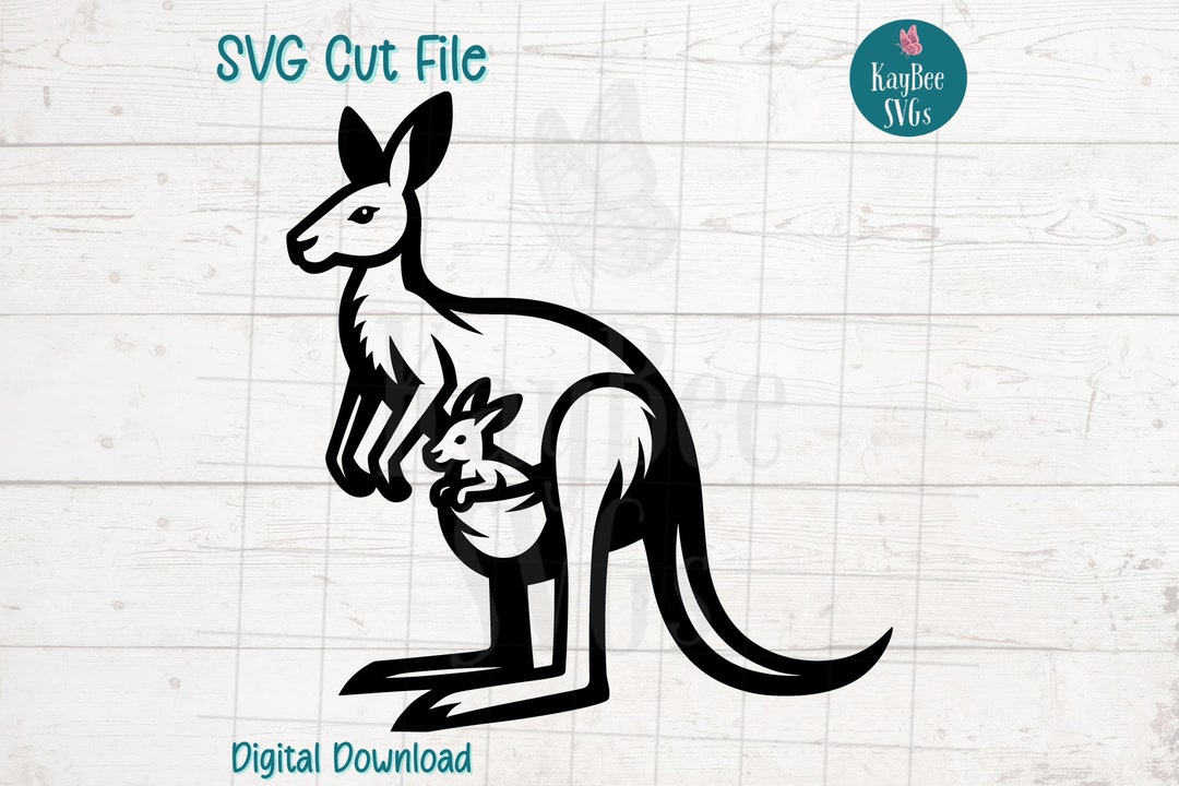 Kangaroo With Joey SVG Cut File for Cricut, Silhouette, Digital ...
