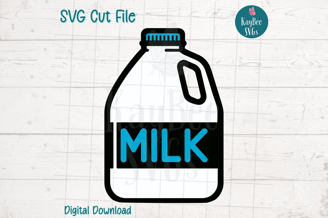 Gallon of Milk SVG, Cricut & Silhouette Cut File (digital Download ...