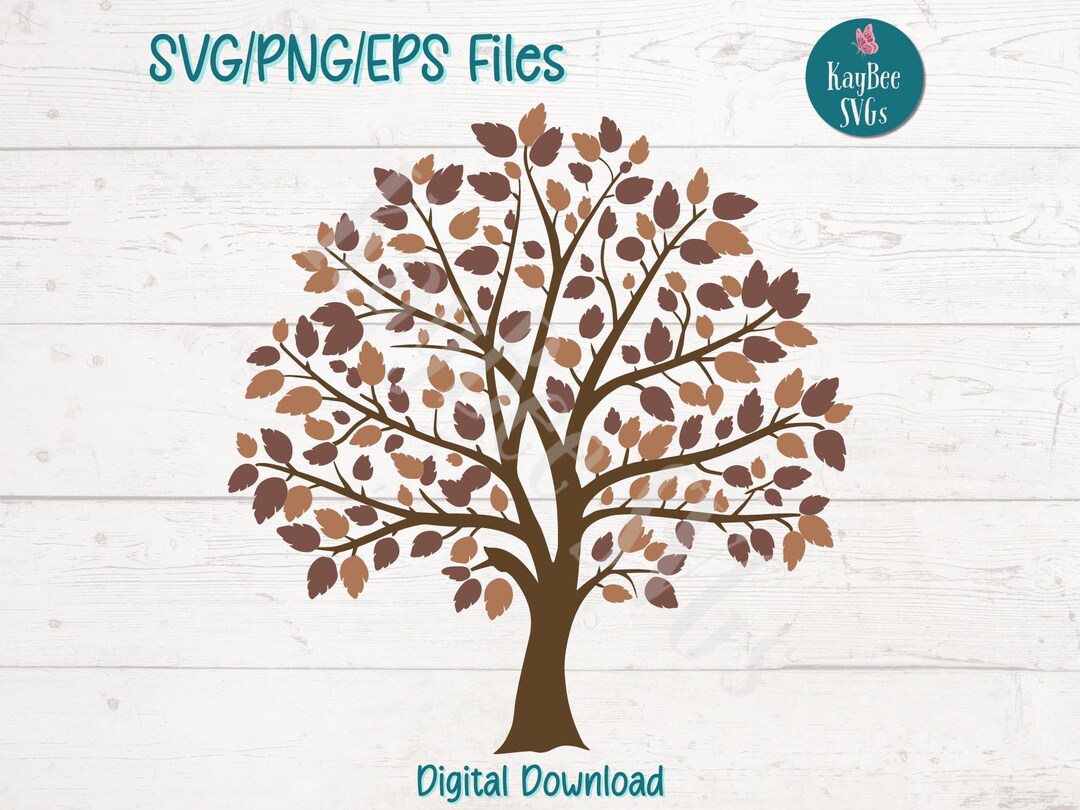 Maple Tree SVG PNG EPS Cut Files for Cricut, Silhouette, Digital ...