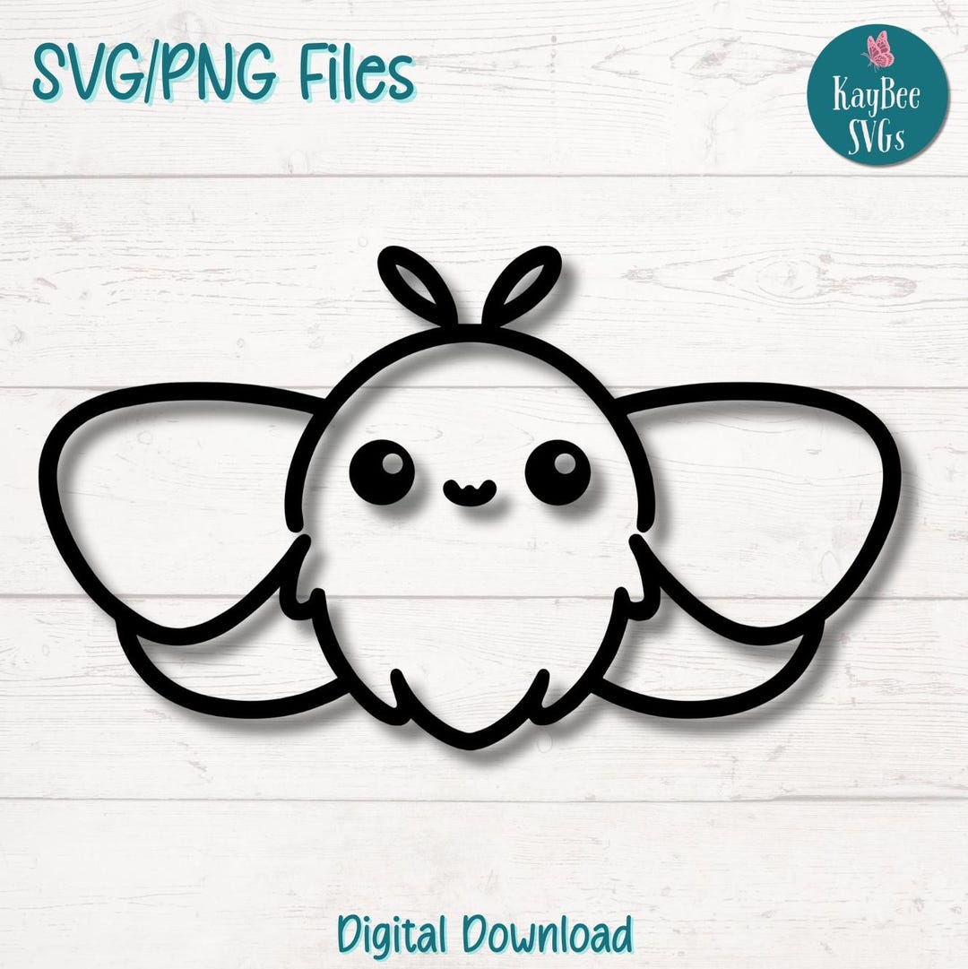Cute Moth SVG PNG Cut Files for Cricut, Silhouette Digital Download ...