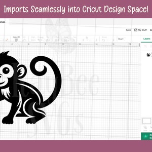 Monkey SVG Digital Cut File for Cricut, Silhouette, Engraving ...