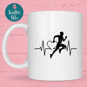 Heartbeat With Runner SVG PNG Cut Files for Cricut, Silhouette Digital ...