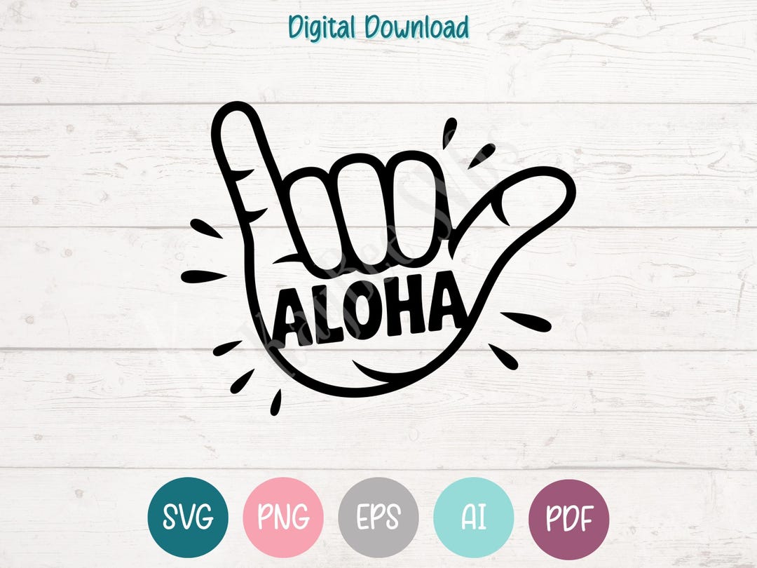 Aloha Shaka Hand Hawaiian SVG PNG Clipart Cut Files for Cricut ...