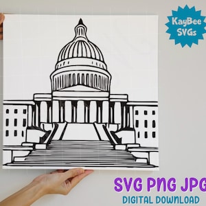 US Capitol Building SVG PNG Jpg Clipart Digital Cut File Download for ...