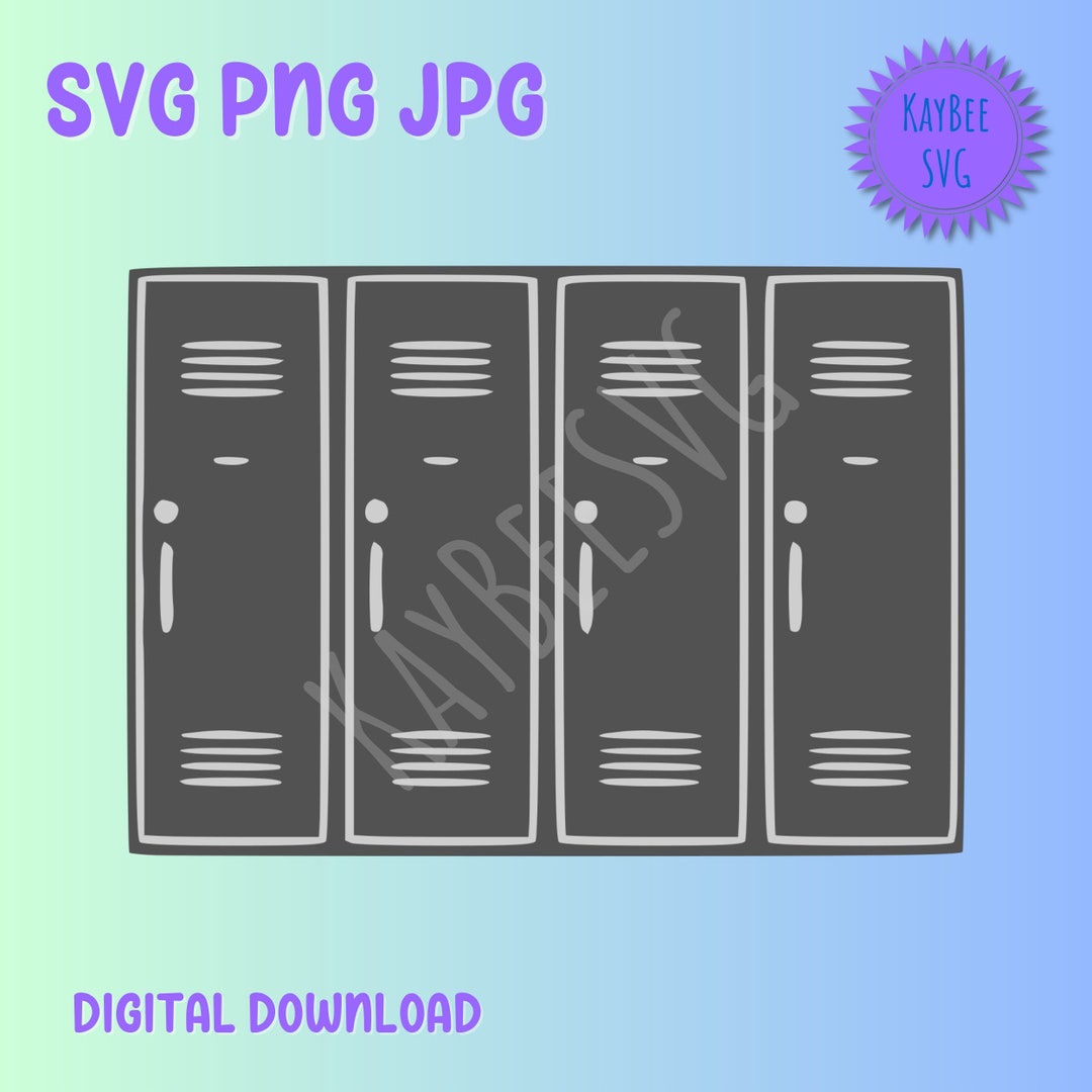 School Lockers SVG PNG JPG Clipart Digital Cut File Download for Cricut ...