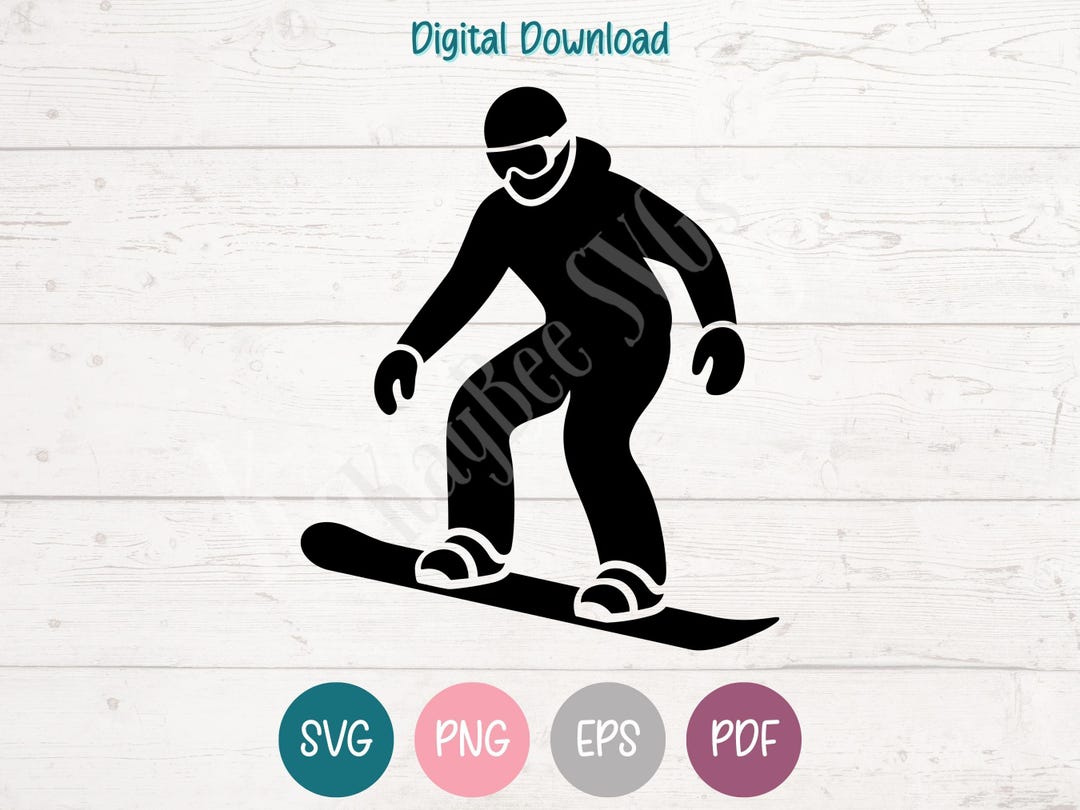 Snowboarder SVG PNG Clipart Cut Files for Cricut, Silhouette, Laser ...