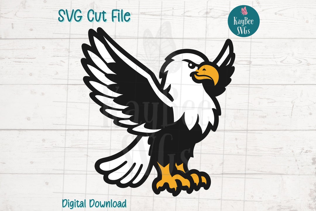 Cartoon Bald Eagle SVG Cut File for Cricut, Silhouette, Digital ...