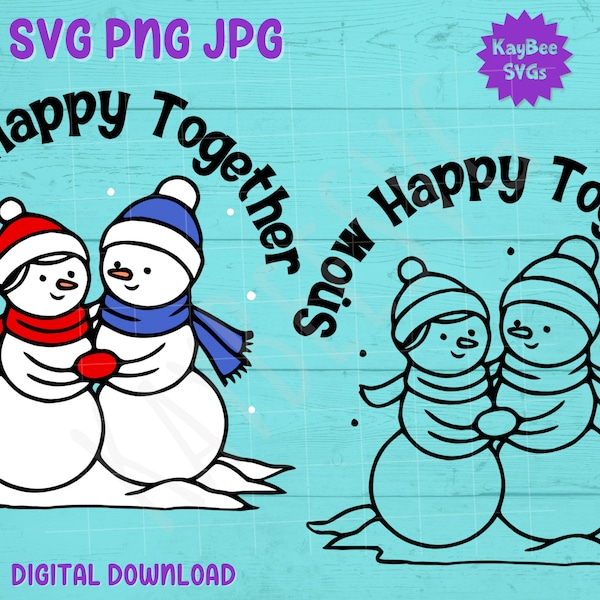 Snowman Couple Svg - Etsy