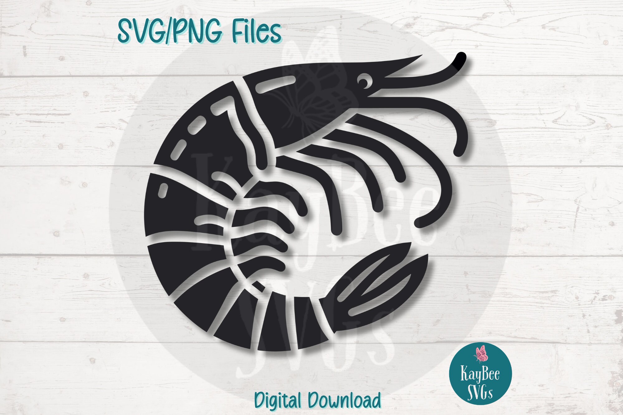 Shrimp SVG PNG Clipart Cut Files for Cricut, Silhouette, Laser ...