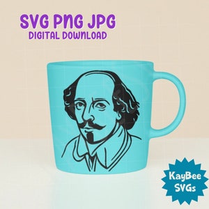 William Shakespeare Portrait SVG PNG JPG Clipart Digital Cut File ...