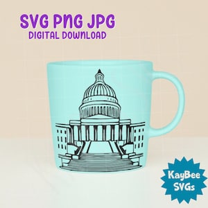 US Capitol Building SVG PNG Jpg Clipart Digital Cut File Download for ...