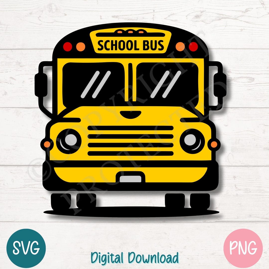 School Bus SVG PNG Cut Files for Cricut, Silhouette Digital Download ...