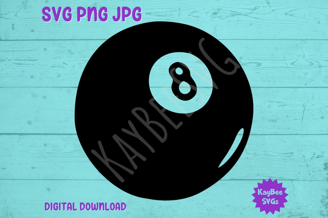 Billard Eight Ball 8-Ball SVG PNG JPG Clipart Digital geschnitten Datei ...