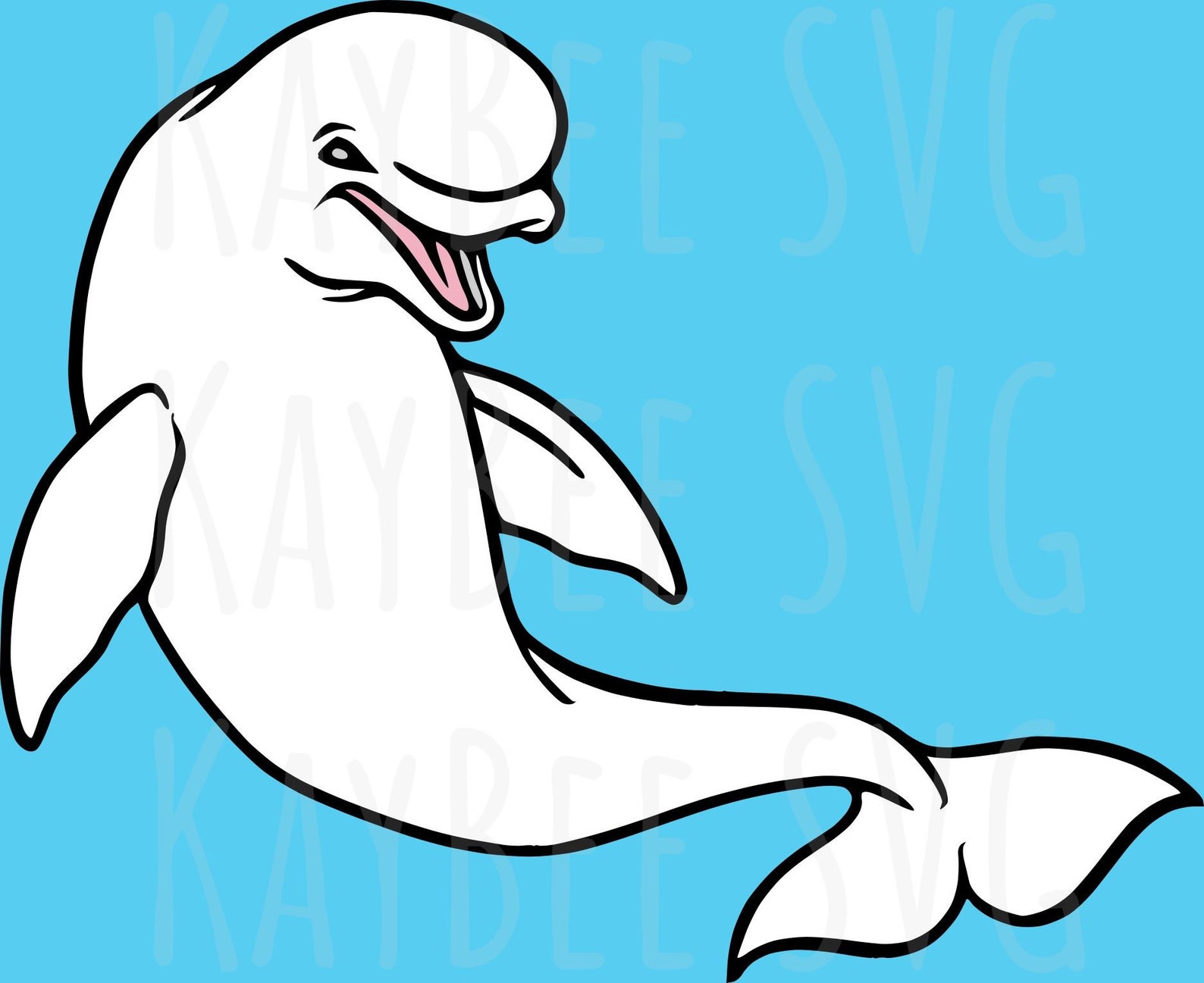 Beluga Whale SVG PNG JPG Clipart Digital Cut File Download for - Etsy