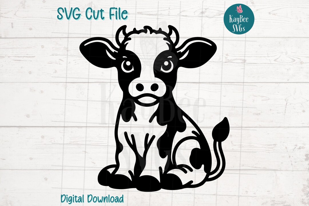 Cute Baby Cow Calf SVG Digital Cut File for Cricut, Silhouette ...