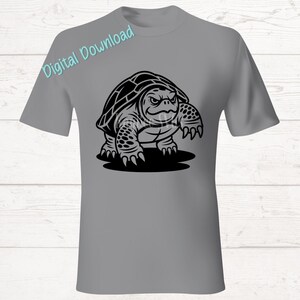 Angry Snapping Turtle SVG PNG Cut Files for Cricut, Silhouette Digital ...
