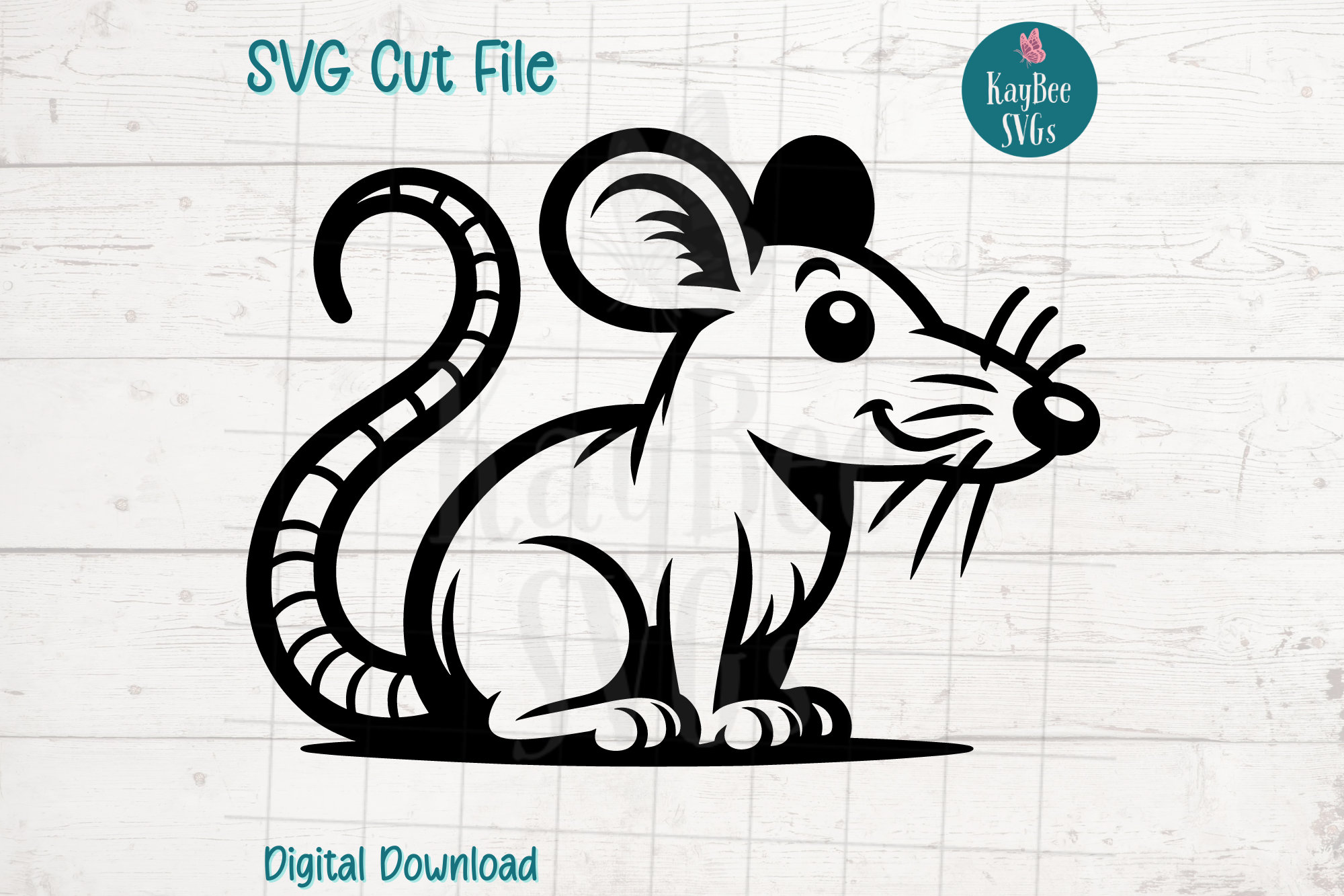 Cartoon Rat SVG PNG Clipart Cut Files for Cricut, Silhouette, Laser ...