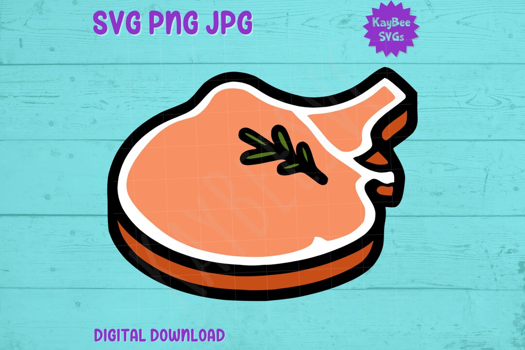 Chuleta de cerdo SVG PNG JPG Clipart Digital Cut File Descargar para ...
