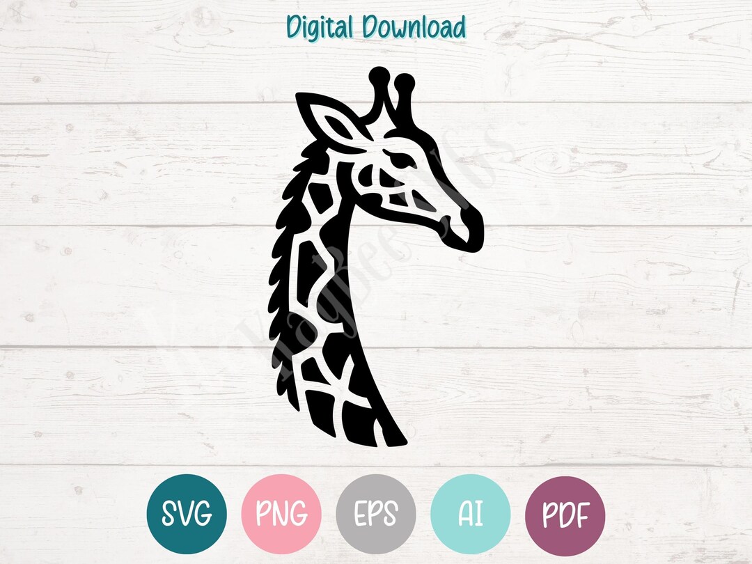 Giraffe SVG PNG Clipart Cut Files for Cricut, Silhouette, Laser ...