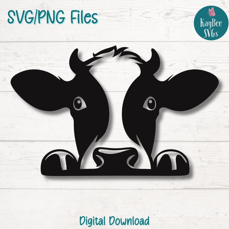 Peeking Cow Svg - Etsy