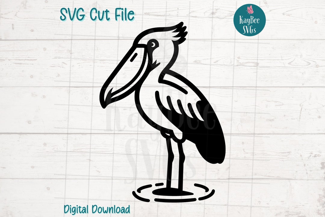 Shoebill Stork SVG Digital Cut File for Cricut, Silhouette, Engraving ...