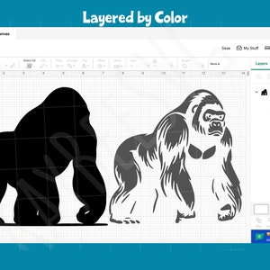 Silverback Gorilla SVG PNG PDF Clipart Digital Cut File Download for ...