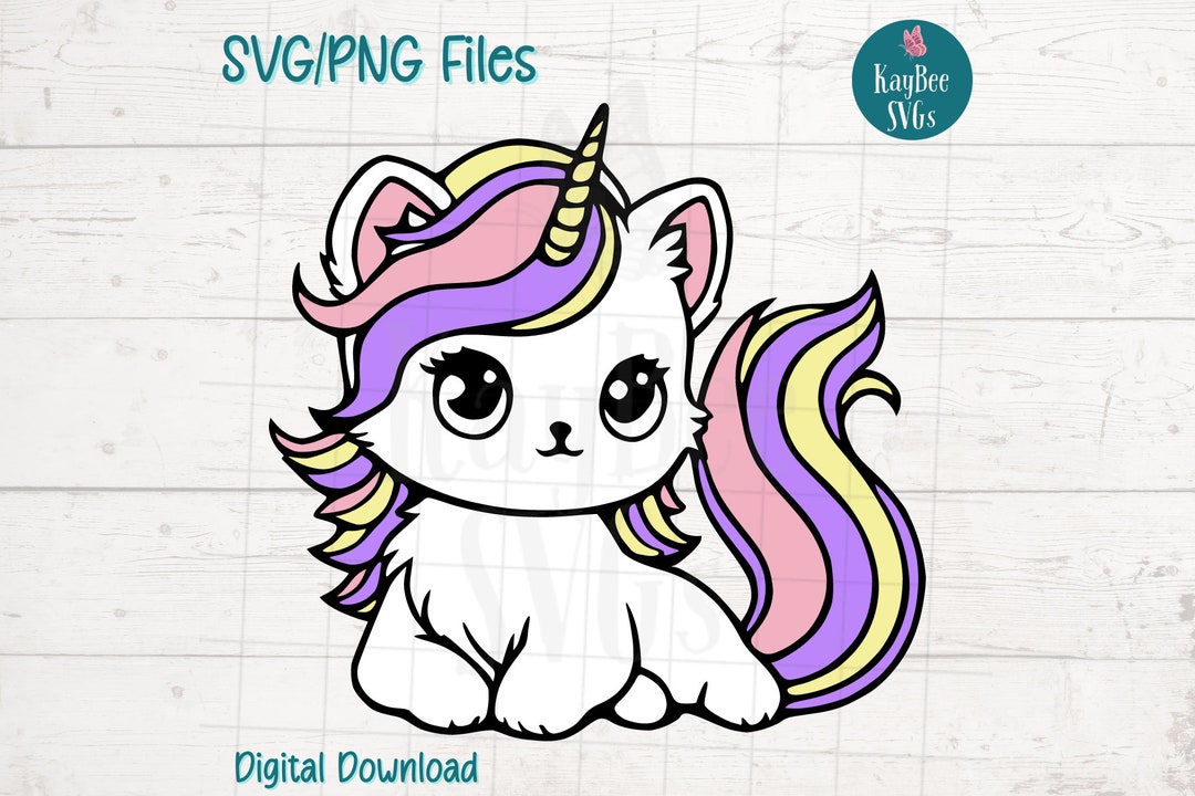 Unicorn Kitty Cat SVG/PNG Files, Commercial Use (digital Download) - Etsy