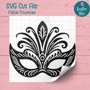 Mardi Gras Carnival Mask SVG Digital Cut File for Cricut, Silhouette ...
