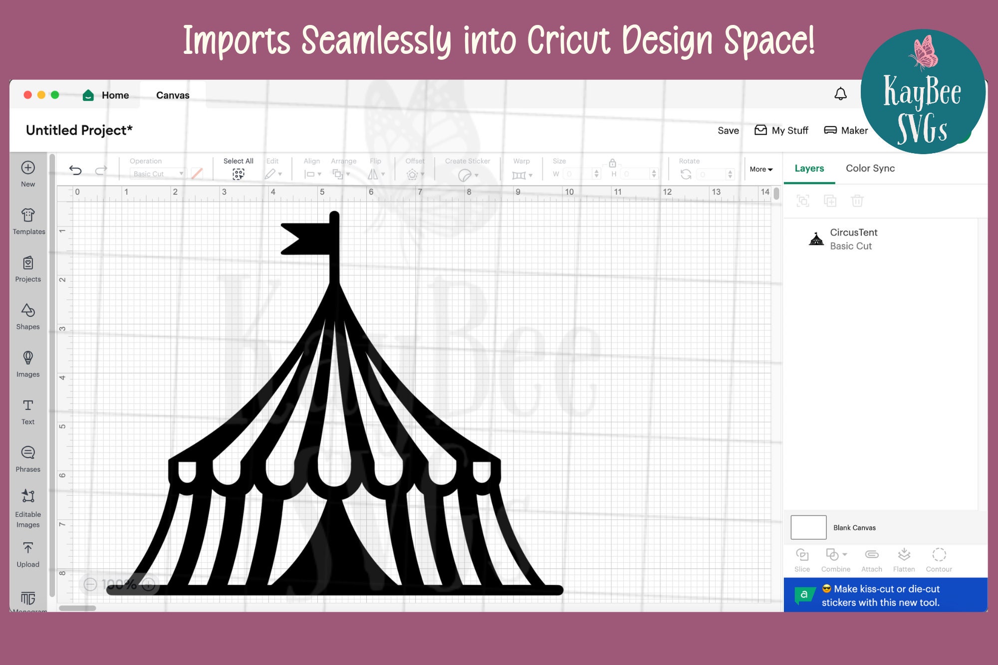 Circus Tent SVG PNG Clipart Cut Files for Cricut, Silhouette, Laser ...