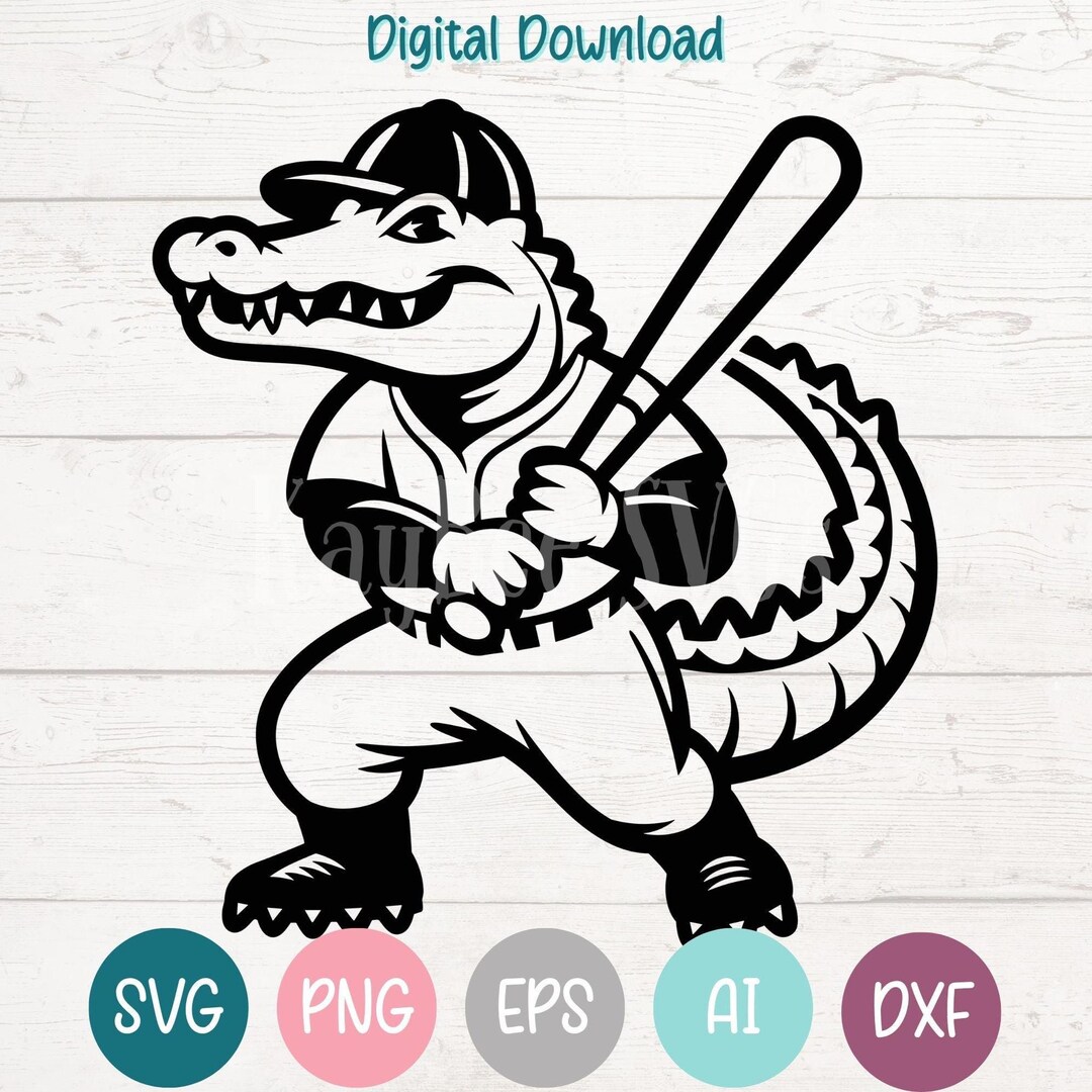 Alligator Baseball Player SVG, Reptile Sports Clipart (digital) - Etsy
