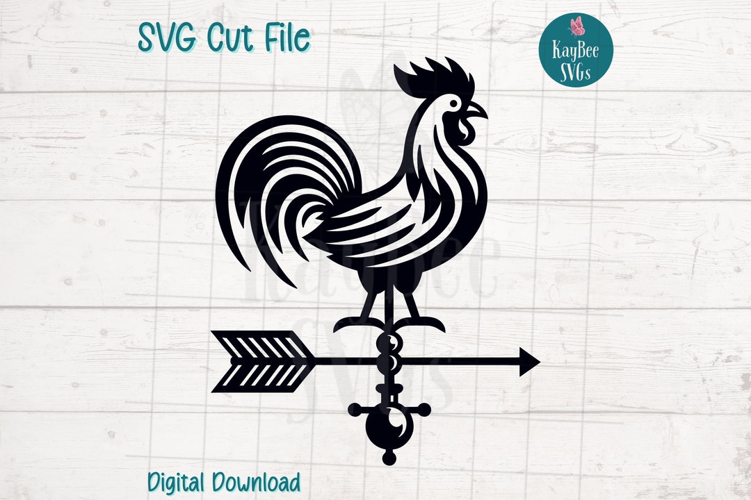 Rooster Weathervane SVG Cut File for Cricut, Silhouette, Digital ...