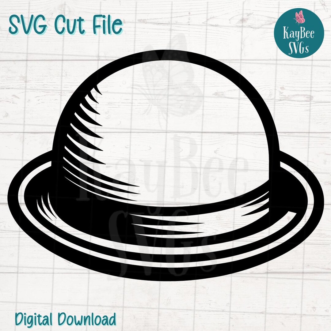 Bowler Hat SVG PNG Cut Files for Cricut, Silhouette Digital Download ...