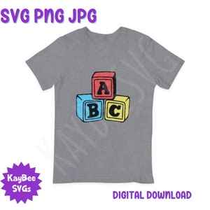 Alphabet Blocks Preschool Baby Toddler Toy SVG PNG JPG Clipart Digital ...