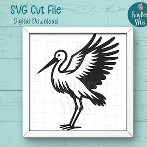 Stork SVG Cut File for Cricut, Silhouette, Digital Download, Printable ...