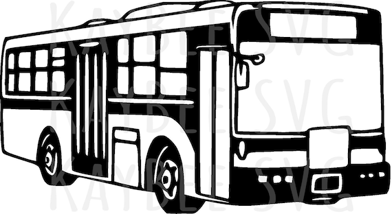 Clip Art Di Autobus In Bianco E Nero