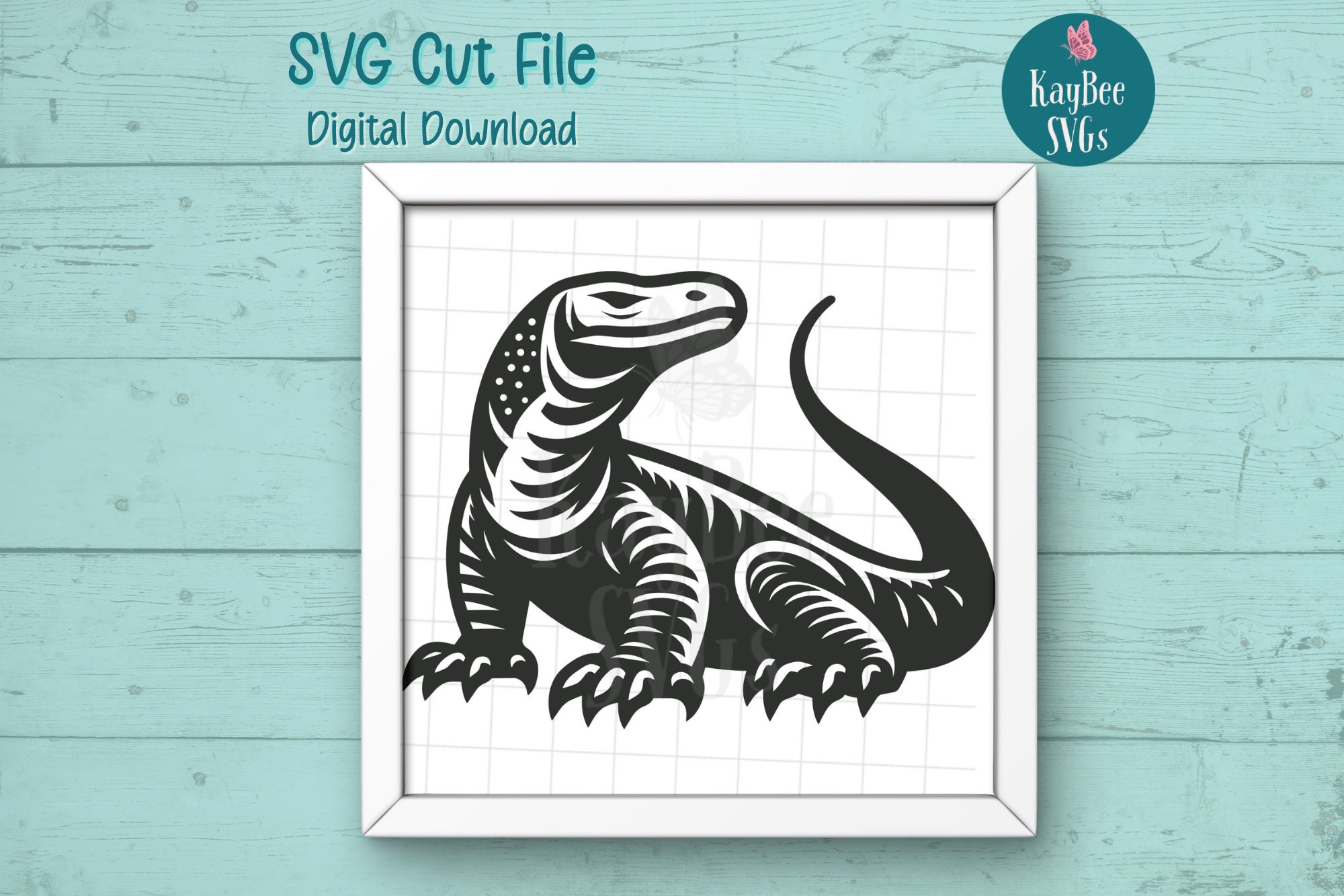 Komodo Dragon SVG PNG Clipart Cut Files for Cricut, Silhouette, Laser ...