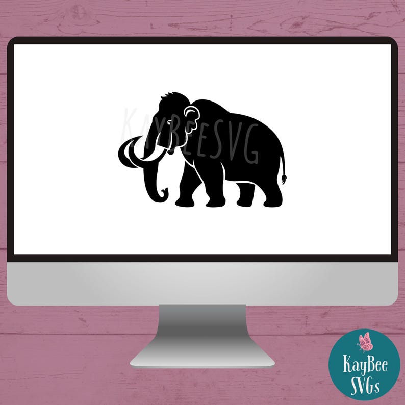 Mamut lanudo SVG: Archivo de corte de animal prehistórico (digital ...