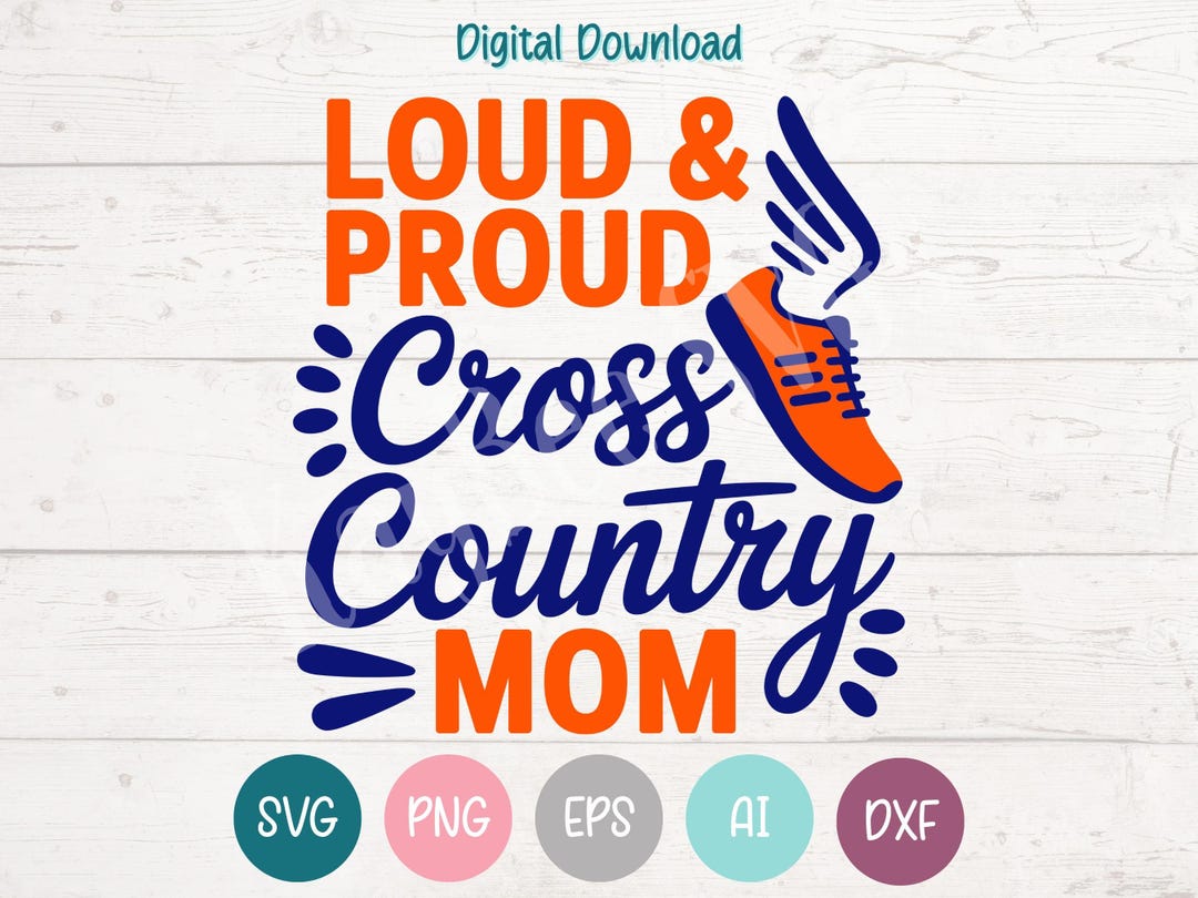 Cross Country Mom SVG PNG Cut File for Cricut, Silhouette - Digital ...
