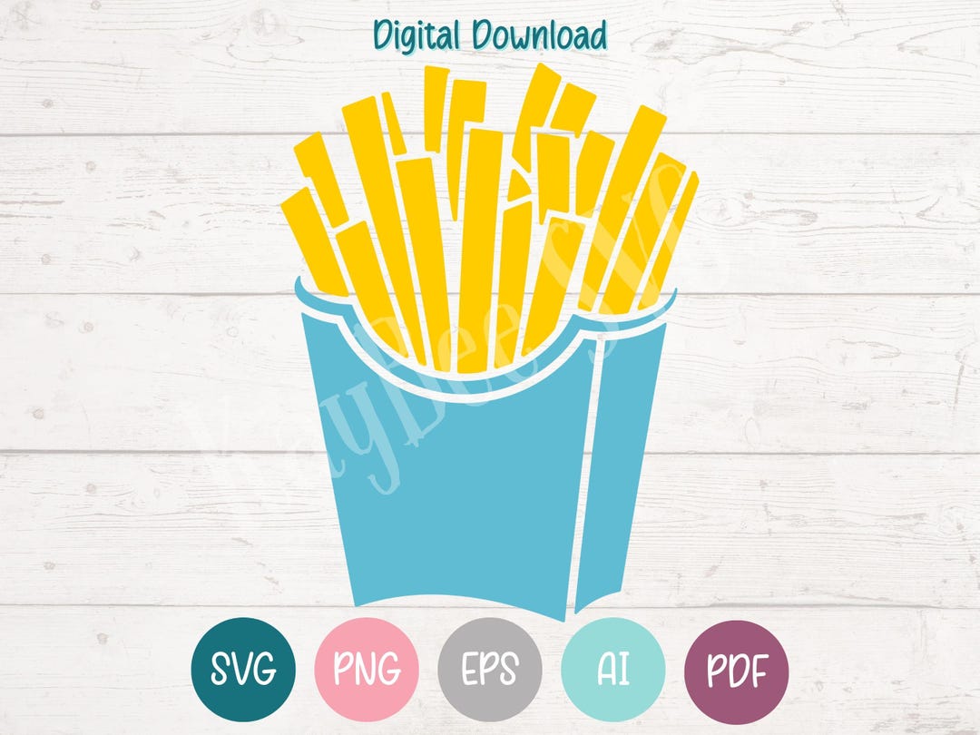 French Fries SVG PNG Clipart Cut Files for Cricut, Silhouette, Laser ...