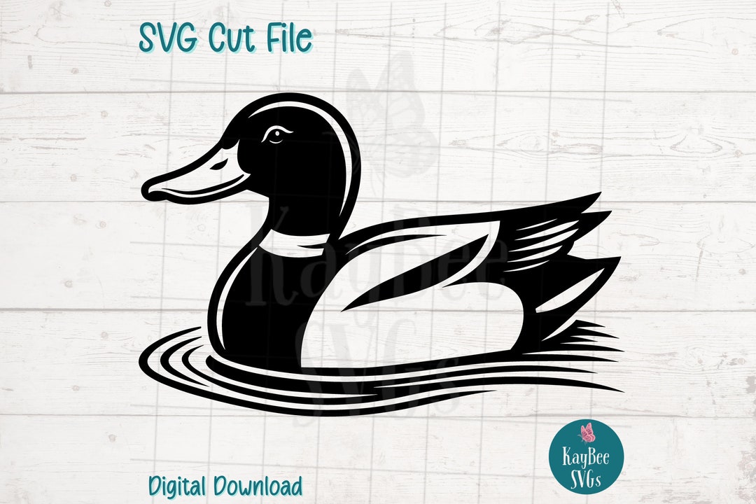 Swimming Duck SVG: Clipart Cut Files for Cricut, Silhouette, Laser ...