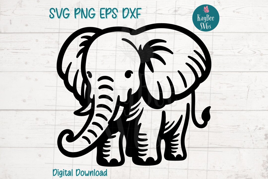 Elephant SVG PNG EPS Dxf Cut Files for Cricut, Digital Download, Laser ...