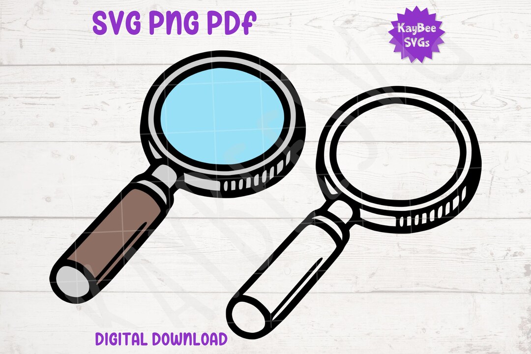 Magnifying Glass SVG PNG PDF Clipart Digital Cut File Download for ...