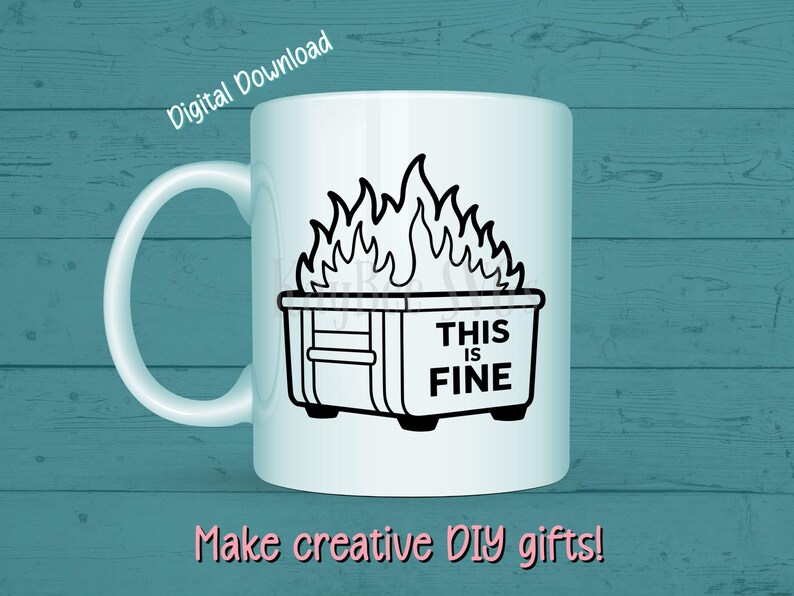 Dumpster Fire SVG PNG Clipart Cut Files for Cricut, Silhouette, Laser ...