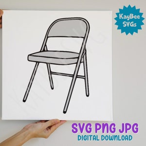 Metal Folding Chair SVG PNG Jpg Clipart Digital Cut File Download for ...