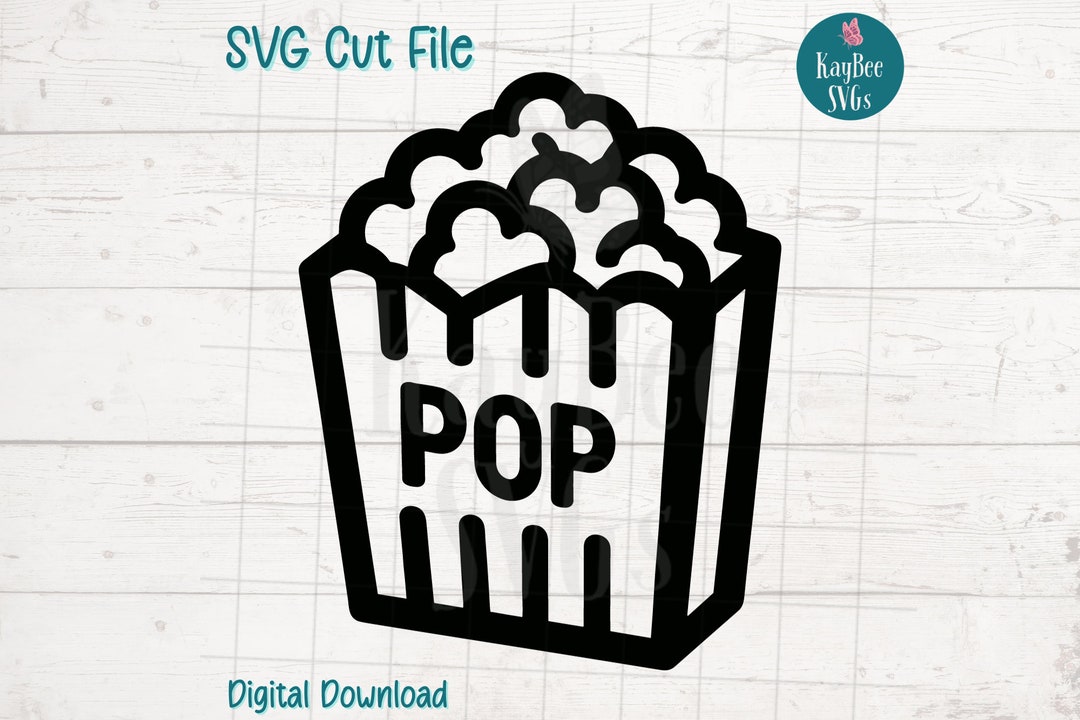 Popcorn SVG Digital Cut File for Cricut, Silhouette, Engraving ...