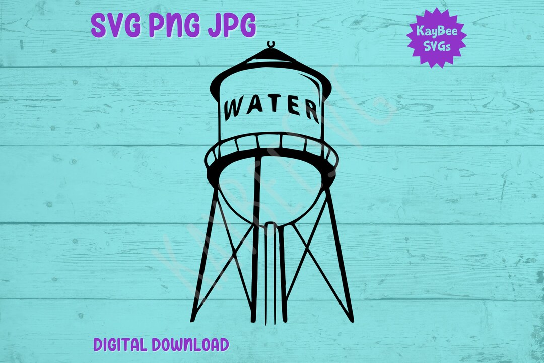 Water Tower SVG PNG JPG Clipart Digital Cut File Download for Cricut ...