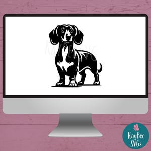 Standing Dachshund SVG PNG Clipart Cut Files for Cricut, Silhouette ...
