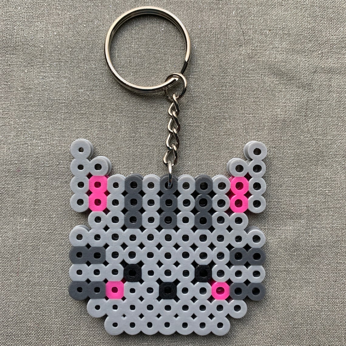 Gray Tabby Cat Kitten Face Perler Bead | Etsy
