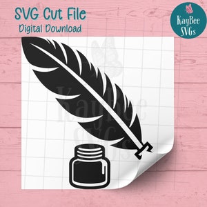 Quill and Inkwell SVG Digital Cut File for Cricut, Silhouette ...