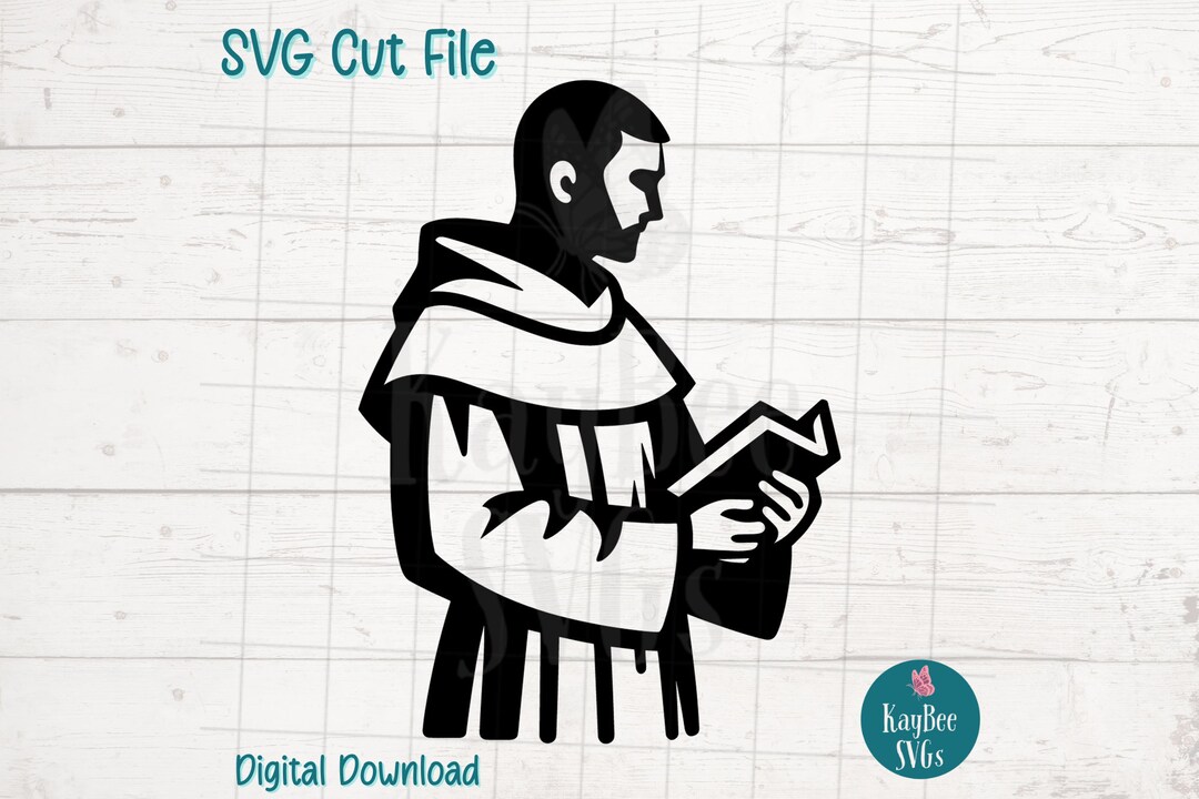 Catholic Friar SVG PNG Religious Character Clipart for Historical and ...